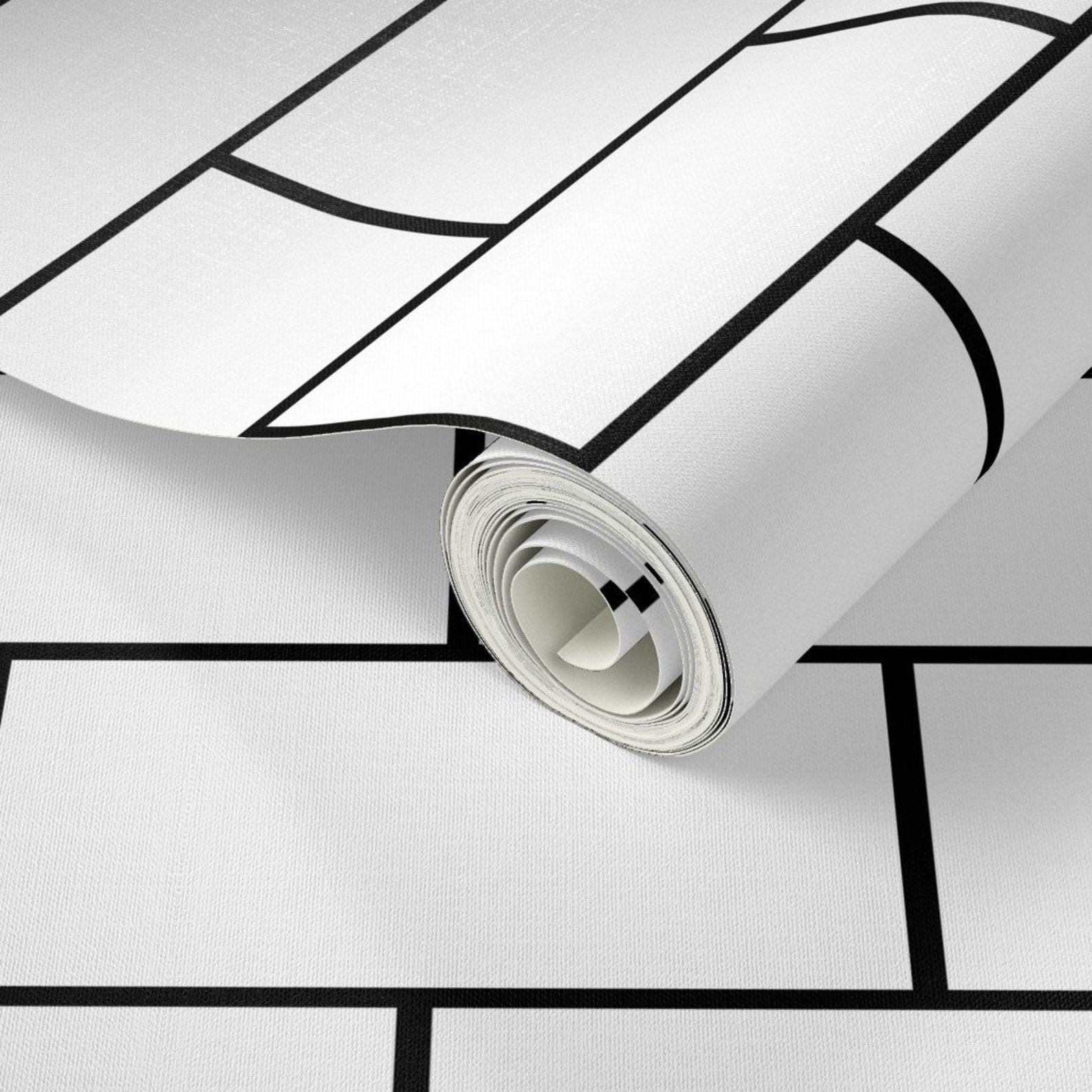 Subway Tiles Wallpaper Subway Tile Neat Black White by Lub - Etsy