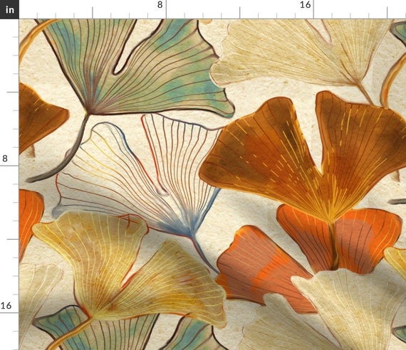 Autumn Ginkgo Fabric Ginkgo Leaves by Wildwater Fall Color - Etsy