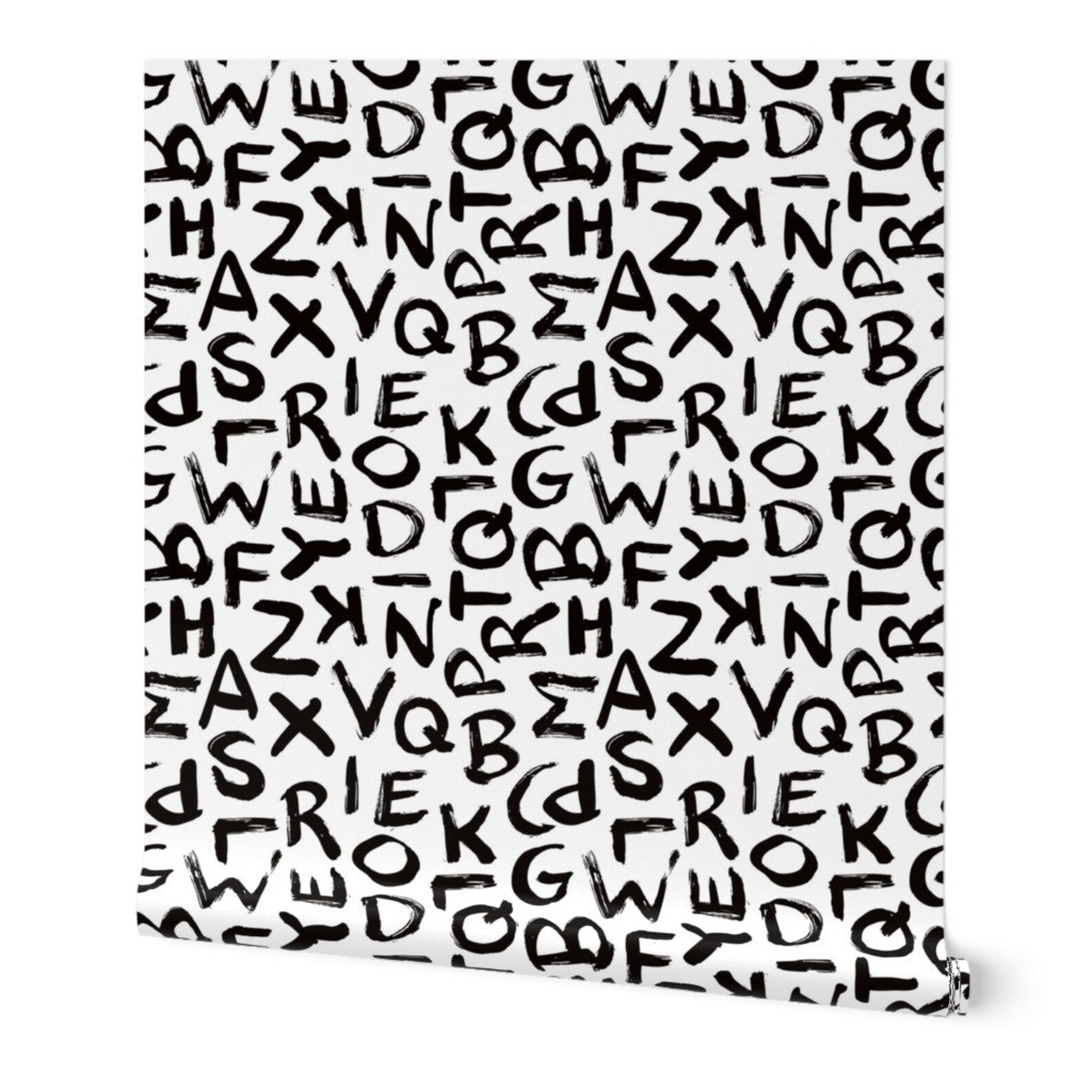 Black and White Wallpaper Alphabet Black White by - Etsy