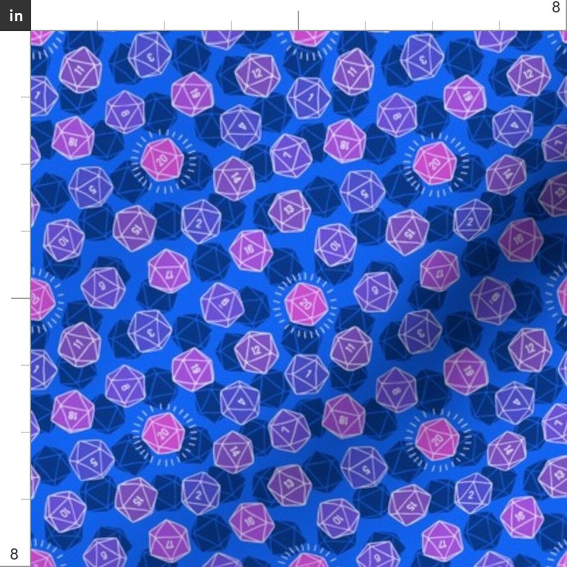 Purple Dice Geometric D20 Fabric Tossed D20 In Blue Purple - Etsy.de