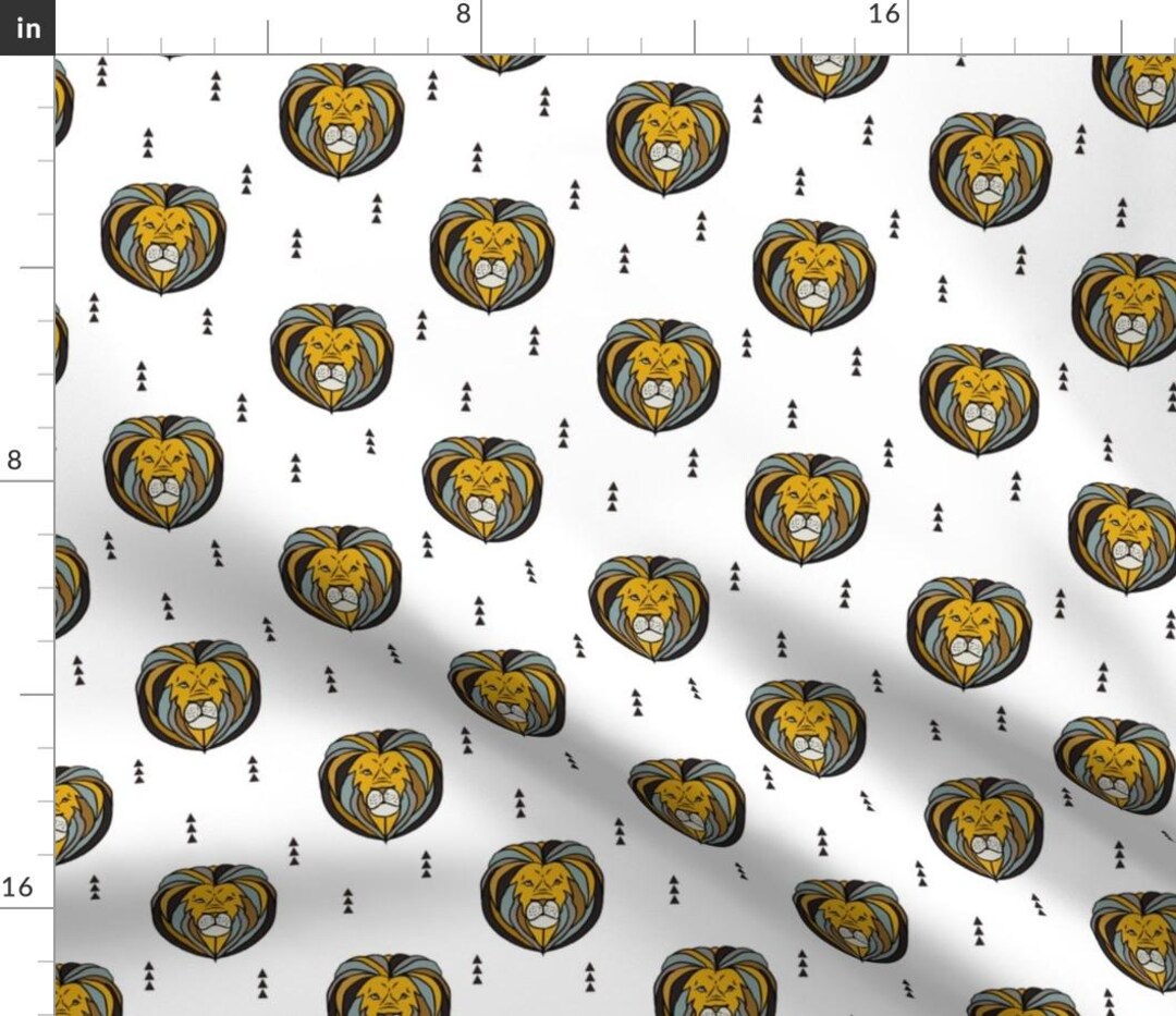 Lion Head Fabric Lion // Young and Brave by Littlearrowdesign Lion Head ...