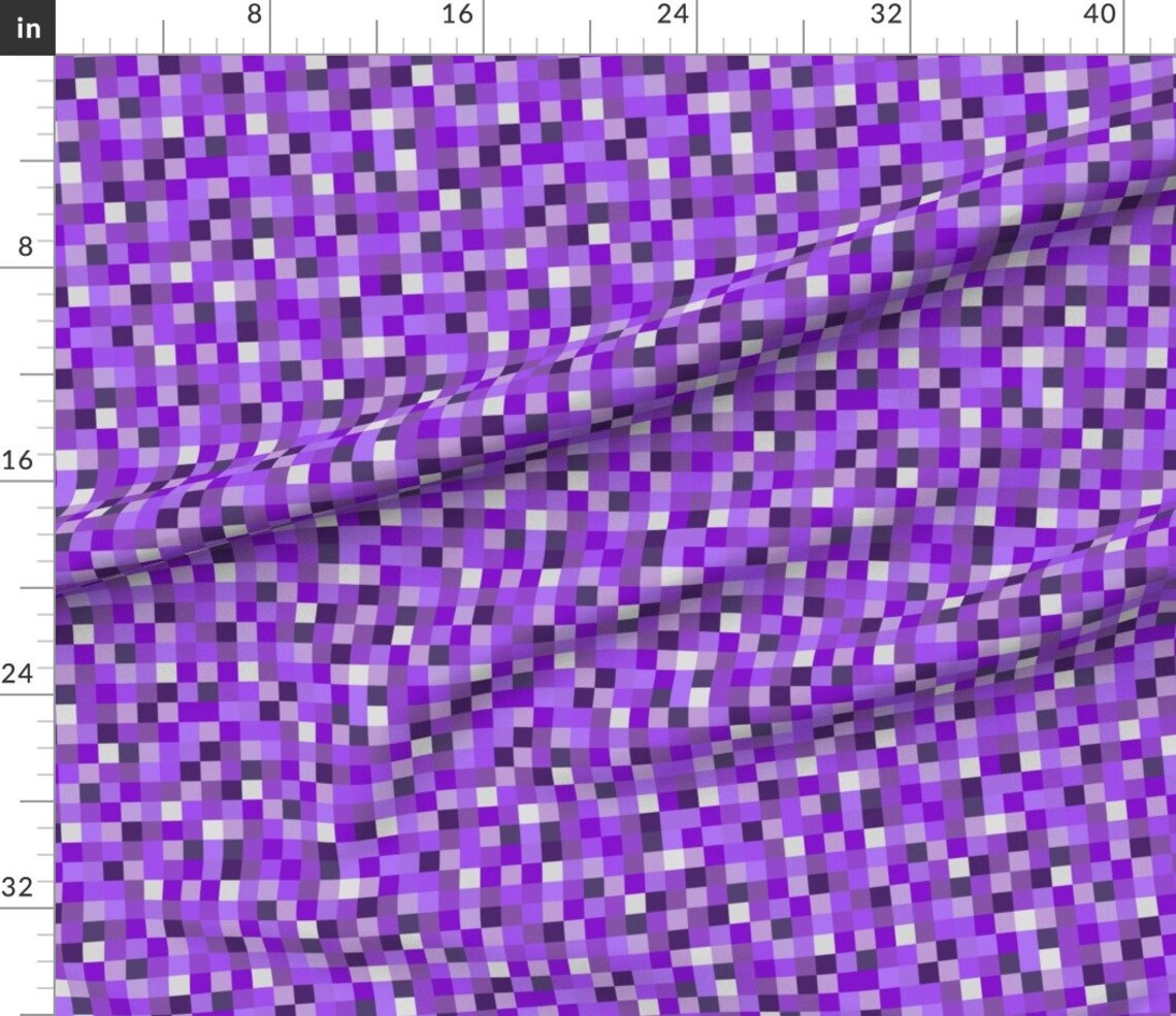Purple Pixelated Geometric Fabric 8-bit Pixel Blocks - Etsy
