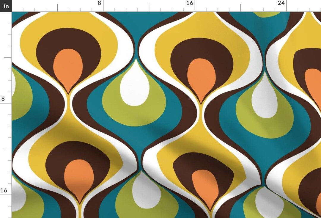 Geometric Abstract Fabric - Retro Mood by Delinda_graphic_studio ...
