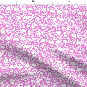 Pink Halloween Skulls Fabric Skull Wall Pink. by Ben | Etsy