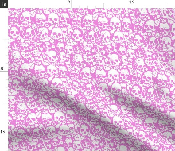 Pink Halloween Skulls Fabric Skull Wall Pink. by Ben | Etsy