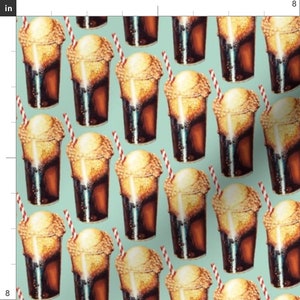 Retro Kitsch Root Beer Float Fabric Root Beer Float by | Etsy