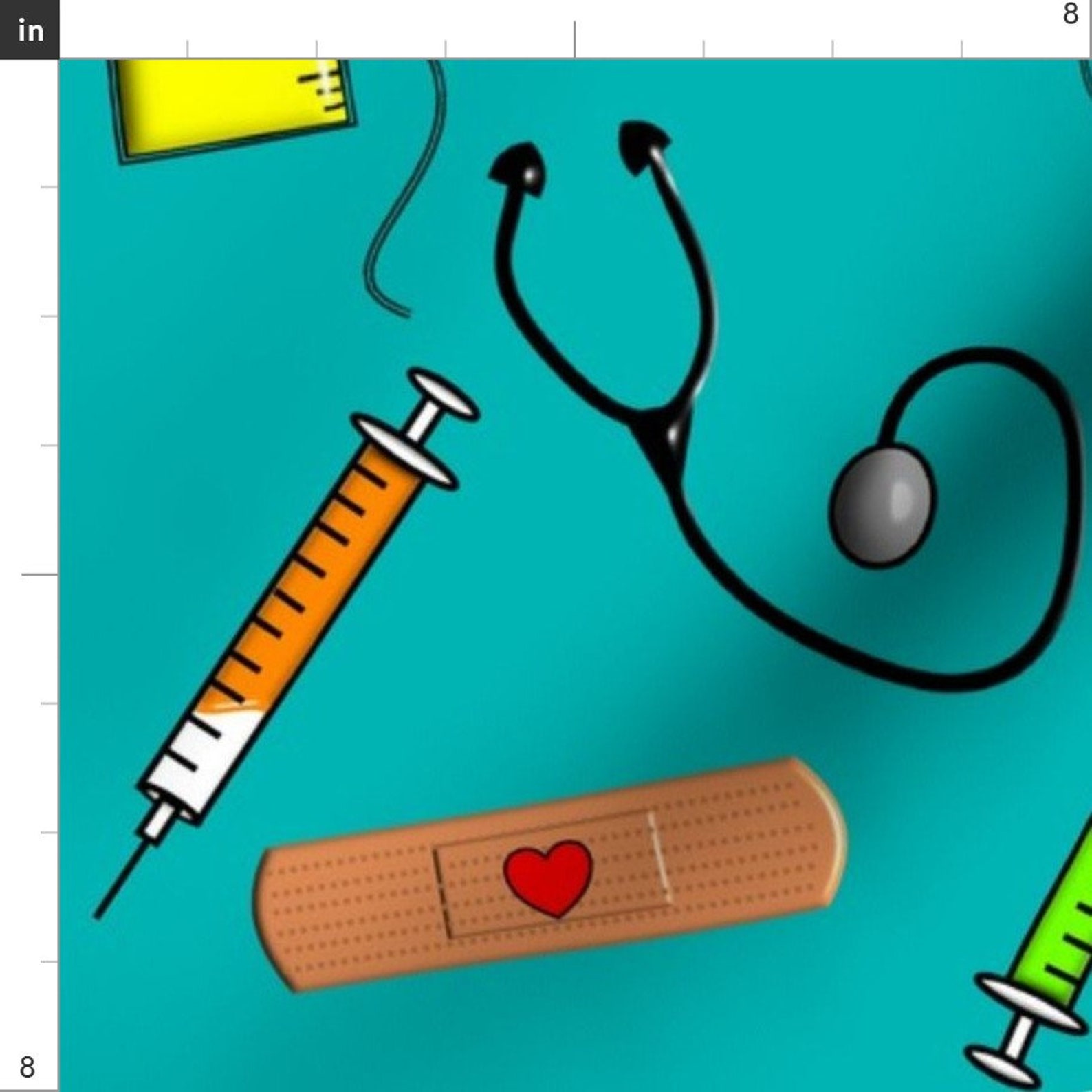 Nurse Fabric Nurse Theme by Hot4tees Bgyahoo Com Nurse - Etsy