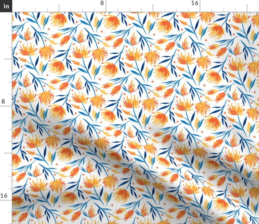 Floral Fabric Bright Summer Floral Pattern by Yashroom Floral Spring ...