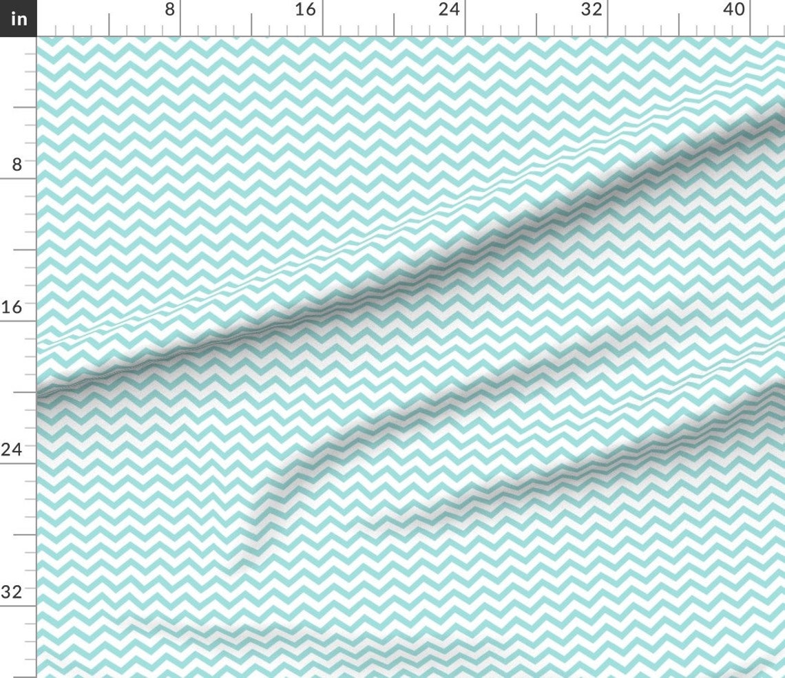 Chevron Fabric Chevron Light Teal by Misstiina Chevron - Etsy
