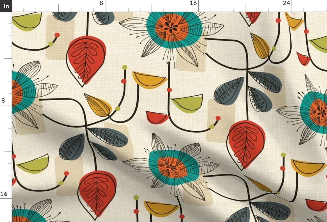 MCM Fabric - 1950'S Mid Century Modern by Patternanddesign - Retro Home ...