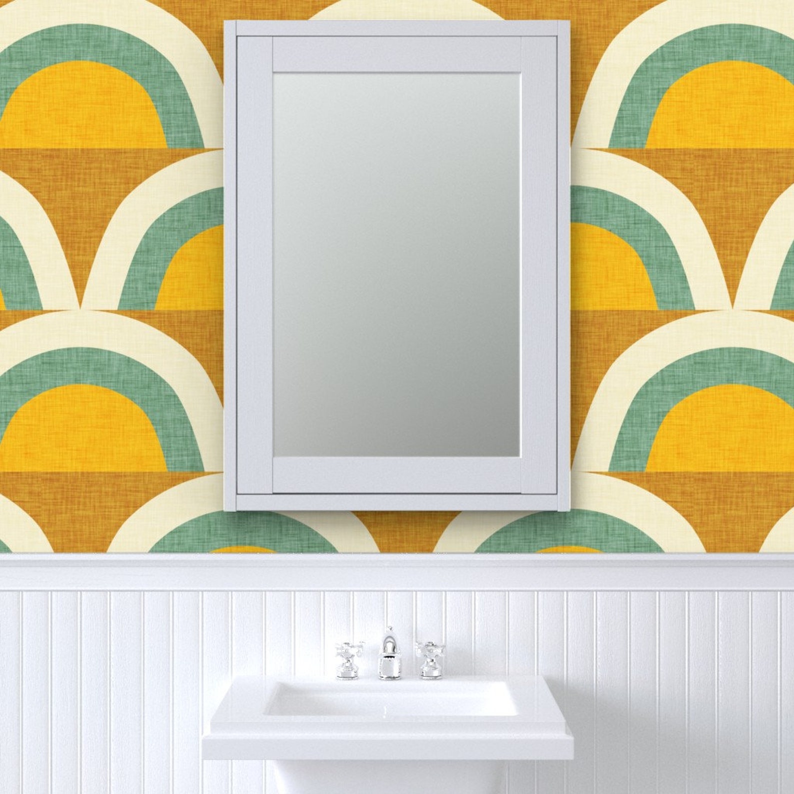 Mid Century Modern Wallpaper New Mid Mod Rainbow Magic by - Etsy