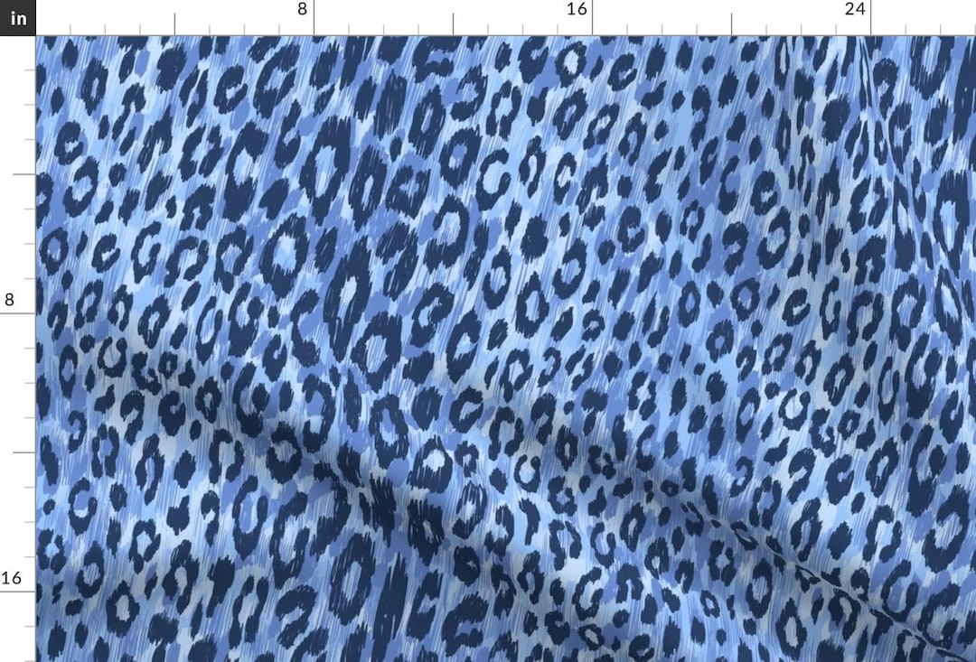 Blue Leopard Print Fabric - Leopard Fur in Blue Colors by Ybt - Leopard ...