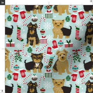 Yorkie Fabric - Yorkie Christmas Cute Dog Yorkshire Terrier Christmas ...