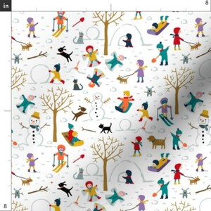 Snow Day Fabric Fun at the Park on A Snow Day small by Heleen Vd ...