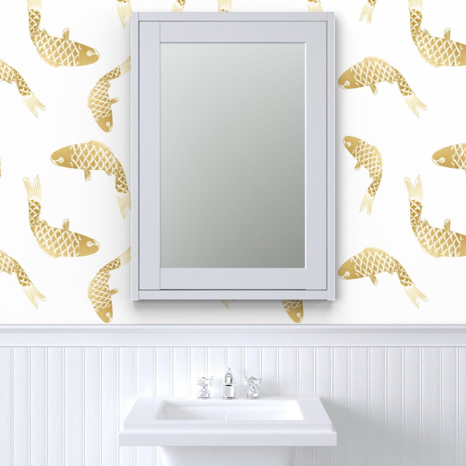 Goldfish Wallpaper Gold Metallic Fish Goldfish by Jenlats - Etsy