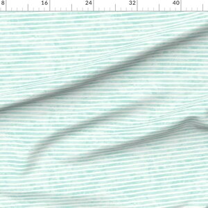 Watercolor Aqua Stripe Fabric Watercolor Stripe Light Aqua by ...