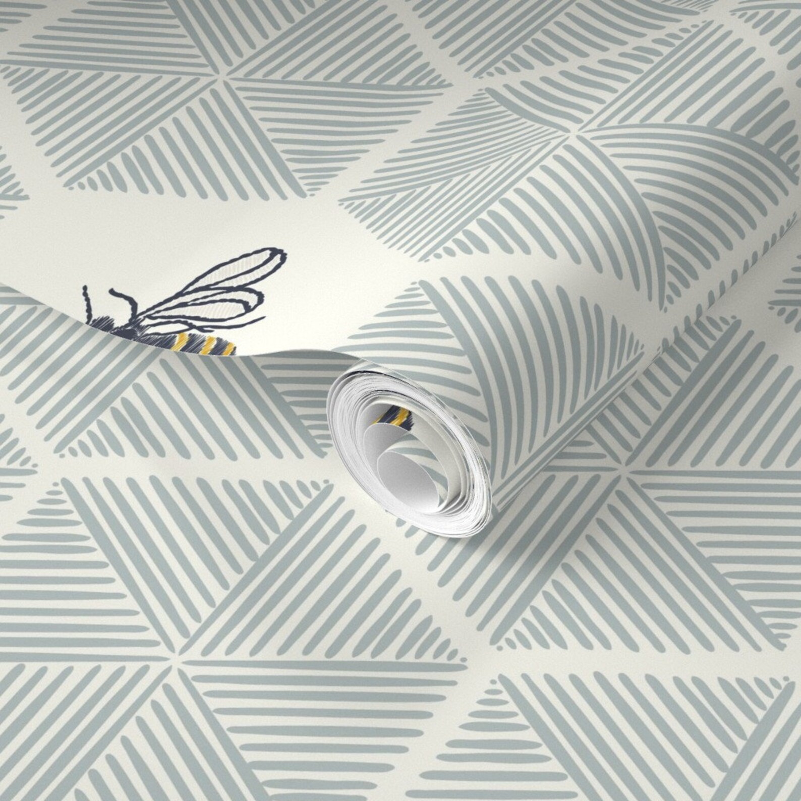 Honey Bees Wallpaper Stitched Bees Honeycomb by - Etsy