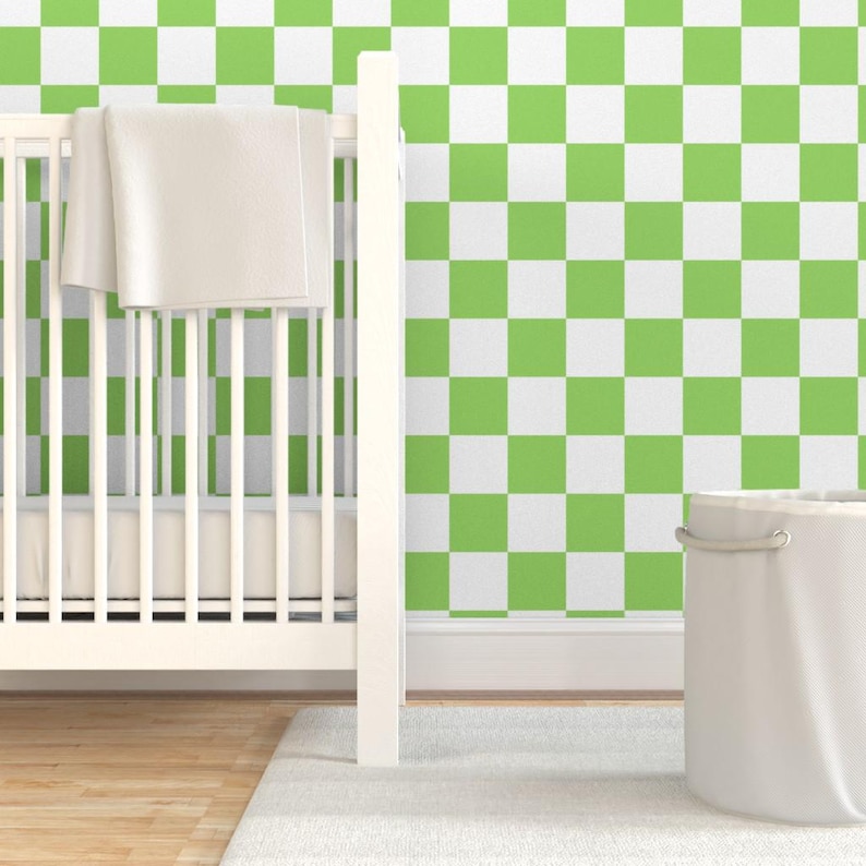 80s Checkered Removable Peel and Stick Wallpaper - Lime Green Neon ...