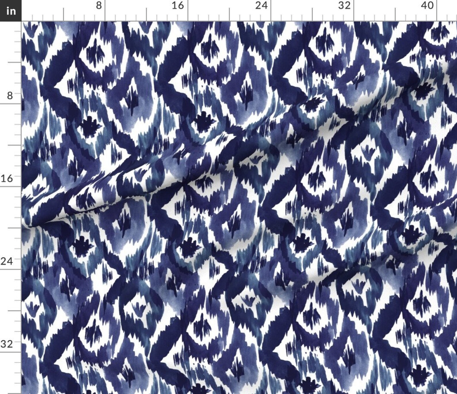 Blue Ikat Fabric Indigo Blue Ikat Diamonds by Crystal Walen - Etsy