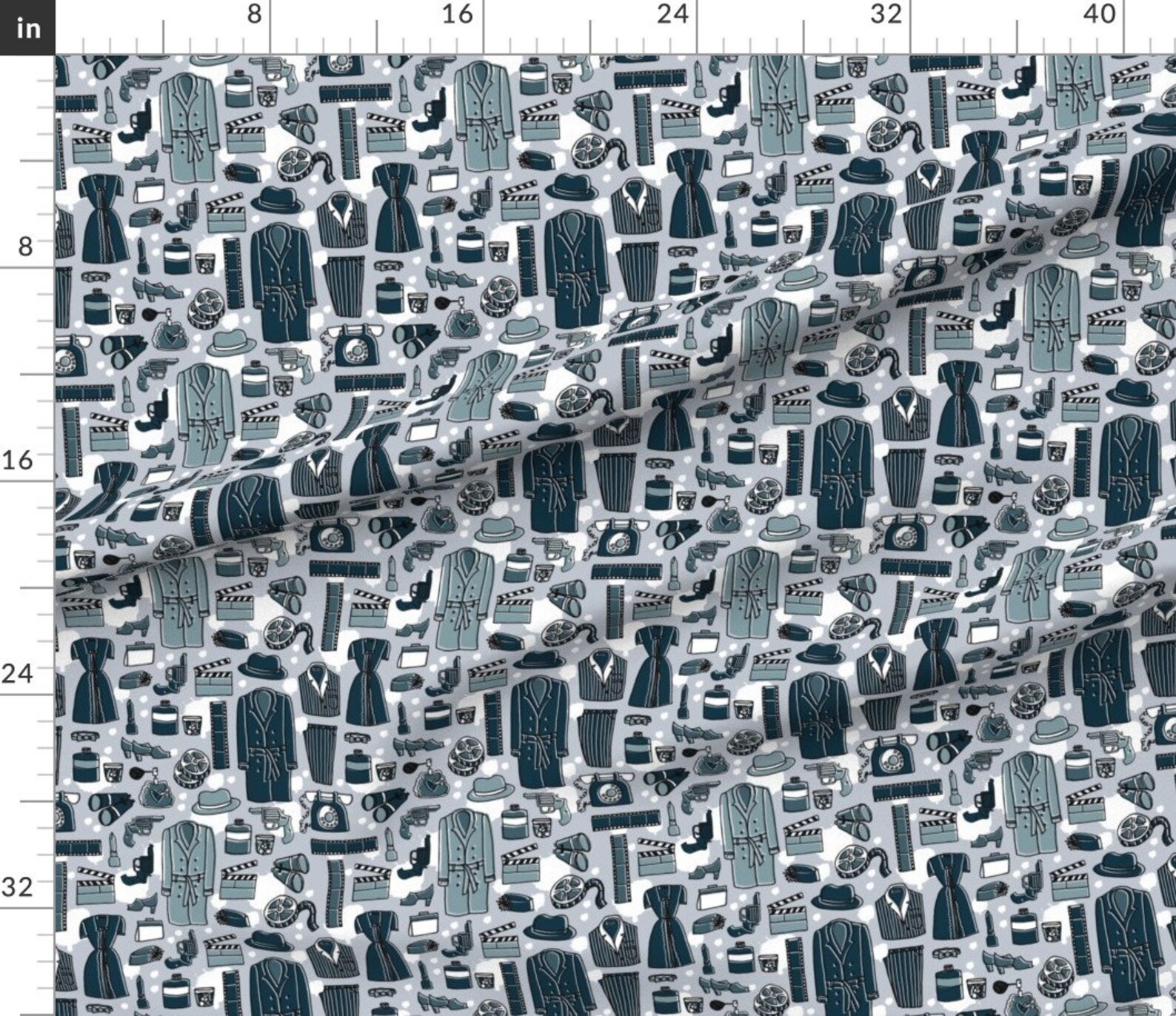 Movie Fabric Film Noir // Silent Movies Film Andrea Lauren | Etsy