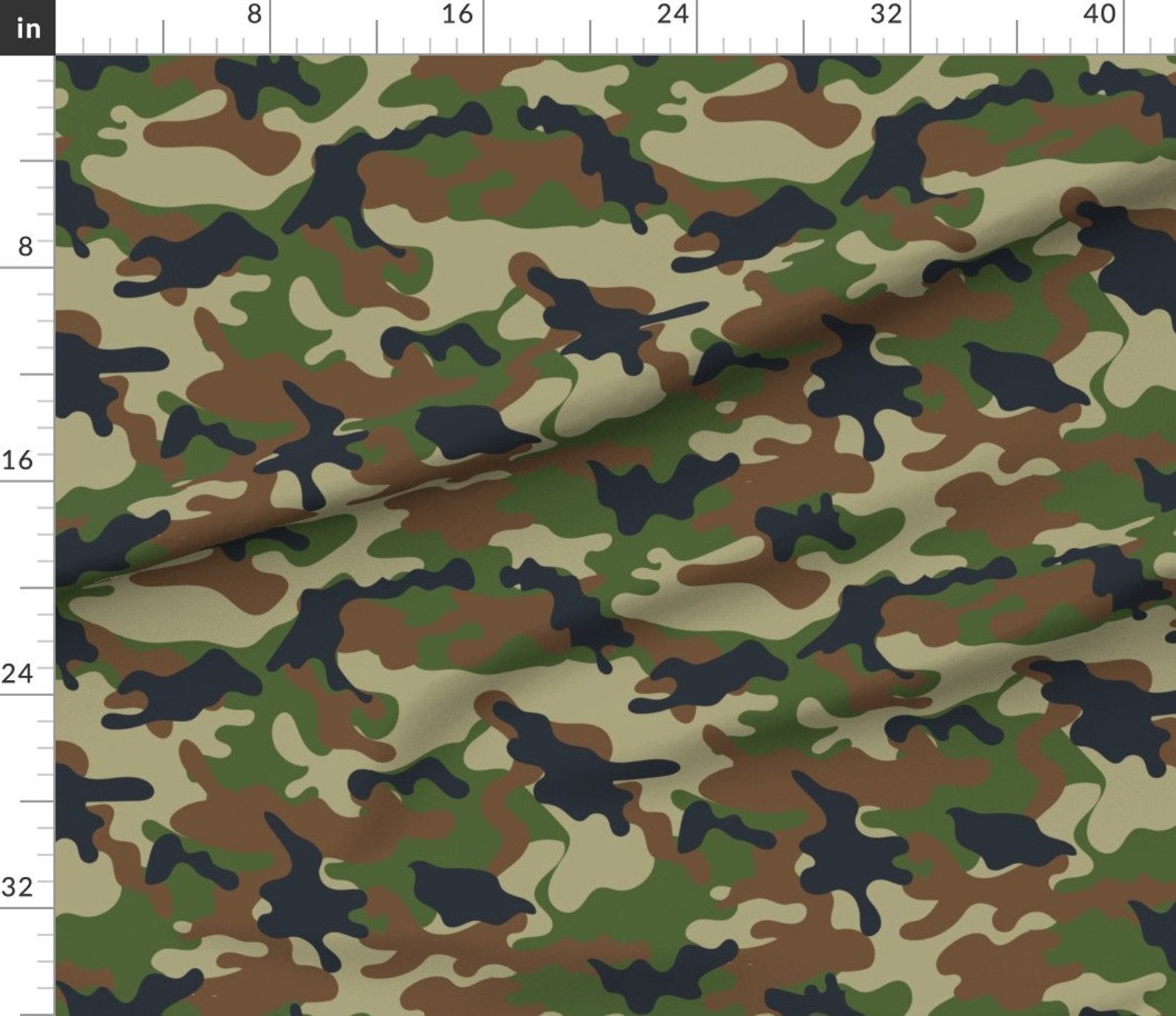 Green Camouflage Woodland Fabric Woodland Camo Pattern by | Etsy