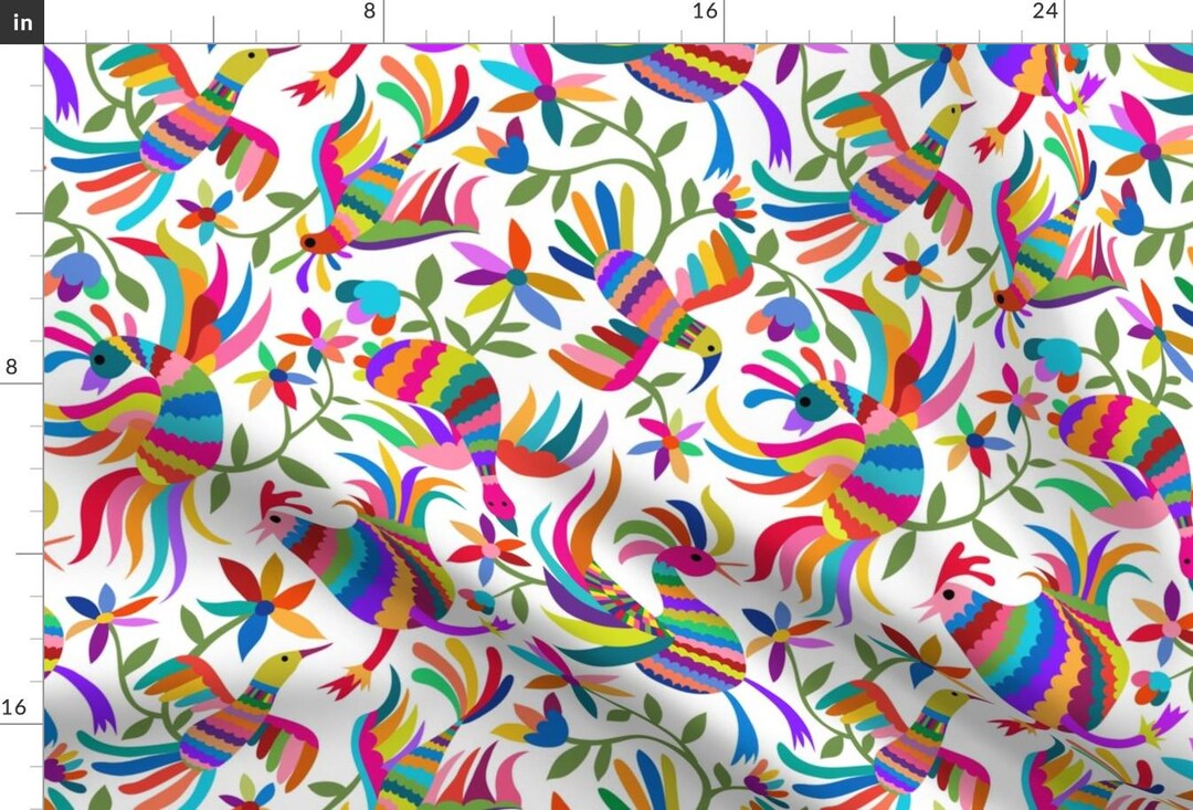 Otomi Fabric - Flying Otomi Birds Ole! by Vo Aka Virginiao - Otomi ...
