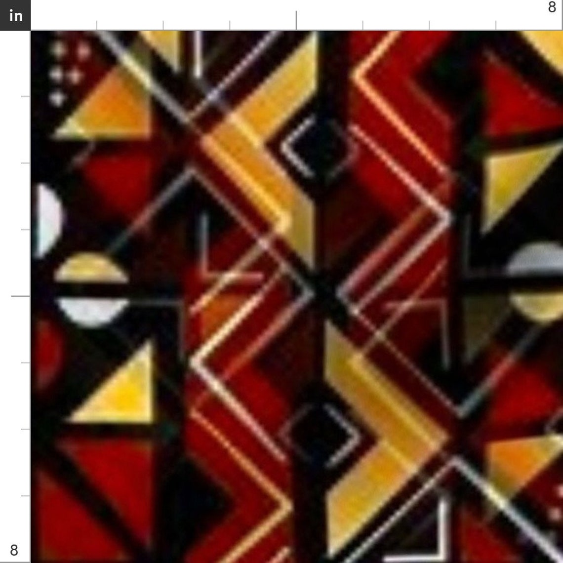 Africa Tribal Geometric Pattern Fabric Agbaba Print by | Etsy