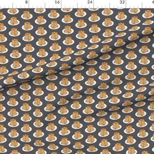 Pancakes Fabric Pancakes on Grey by Littlearrowdesign Grey Breakfast ...