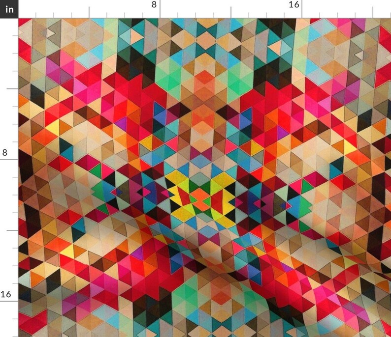 Complementary Colors Triangles Fabric Color Blocks by - Etsy