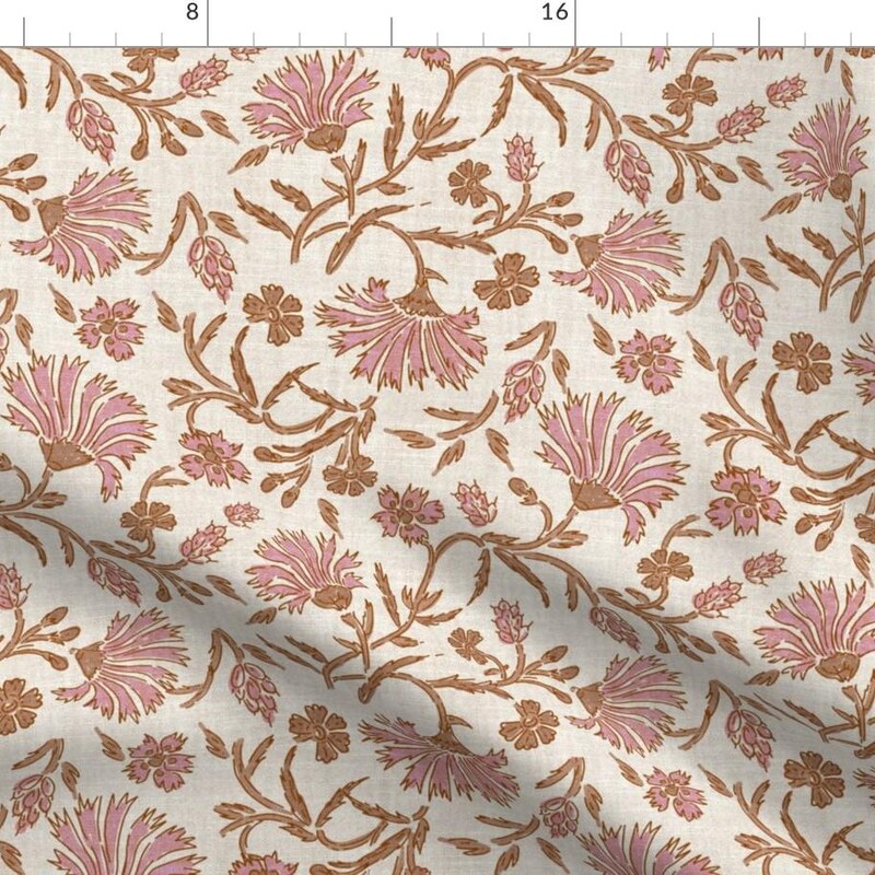 Floral Linen Fabric - Etsy