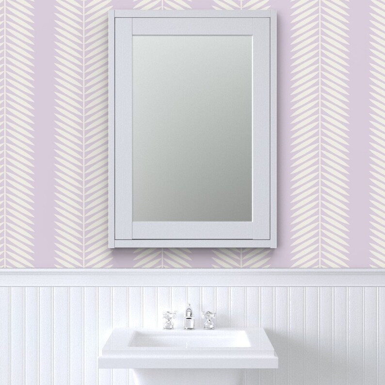Leaves Wallpaper Laurel Leaf Custom Lilac by Danika Herrick - Etsy