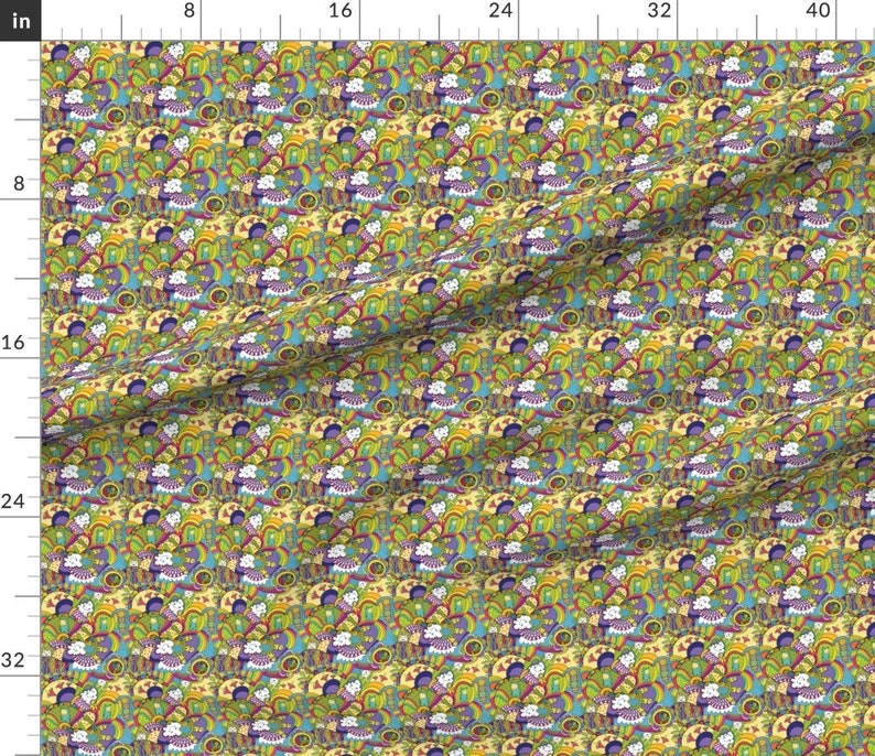 Trippy Fabric Hallucinogenic World by Penguinhouse Trippy - Etsy