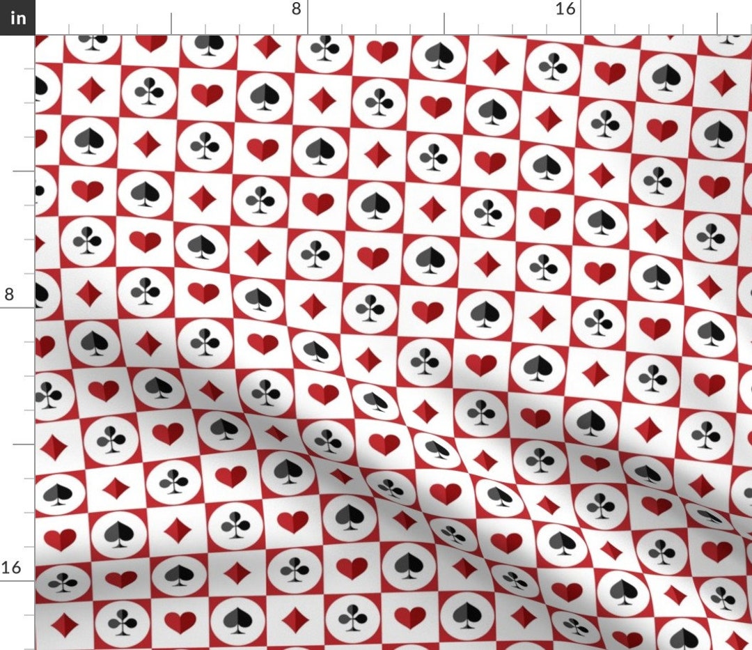 Playing Card Fabric Playing Card Suits by Blackfeathergrass - Etsy