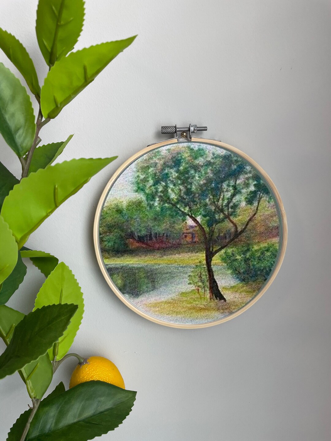 Landscape Embroidery Template on Cotton -vintage Painting by Luzhki34 ...