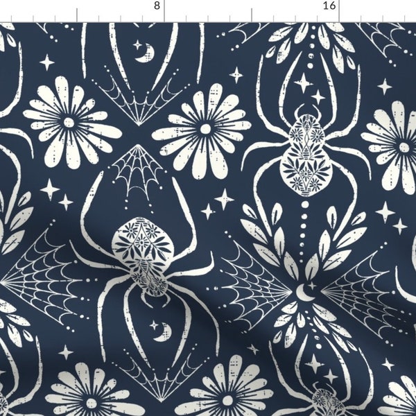 Blue Spider Web Fabric - Etsy