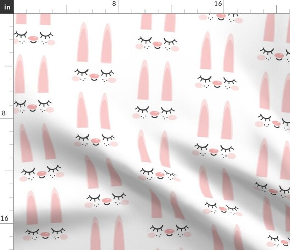 Bunny Rabbit Fabric Bunny Rabbit Face by Shortcake Studio | Etsy
