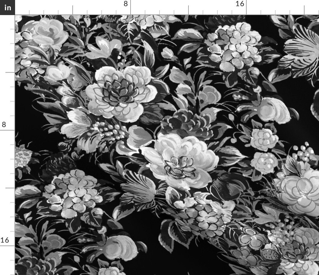 Midnight Floral Fabric Flower Cocktail Midnight by | Etsy