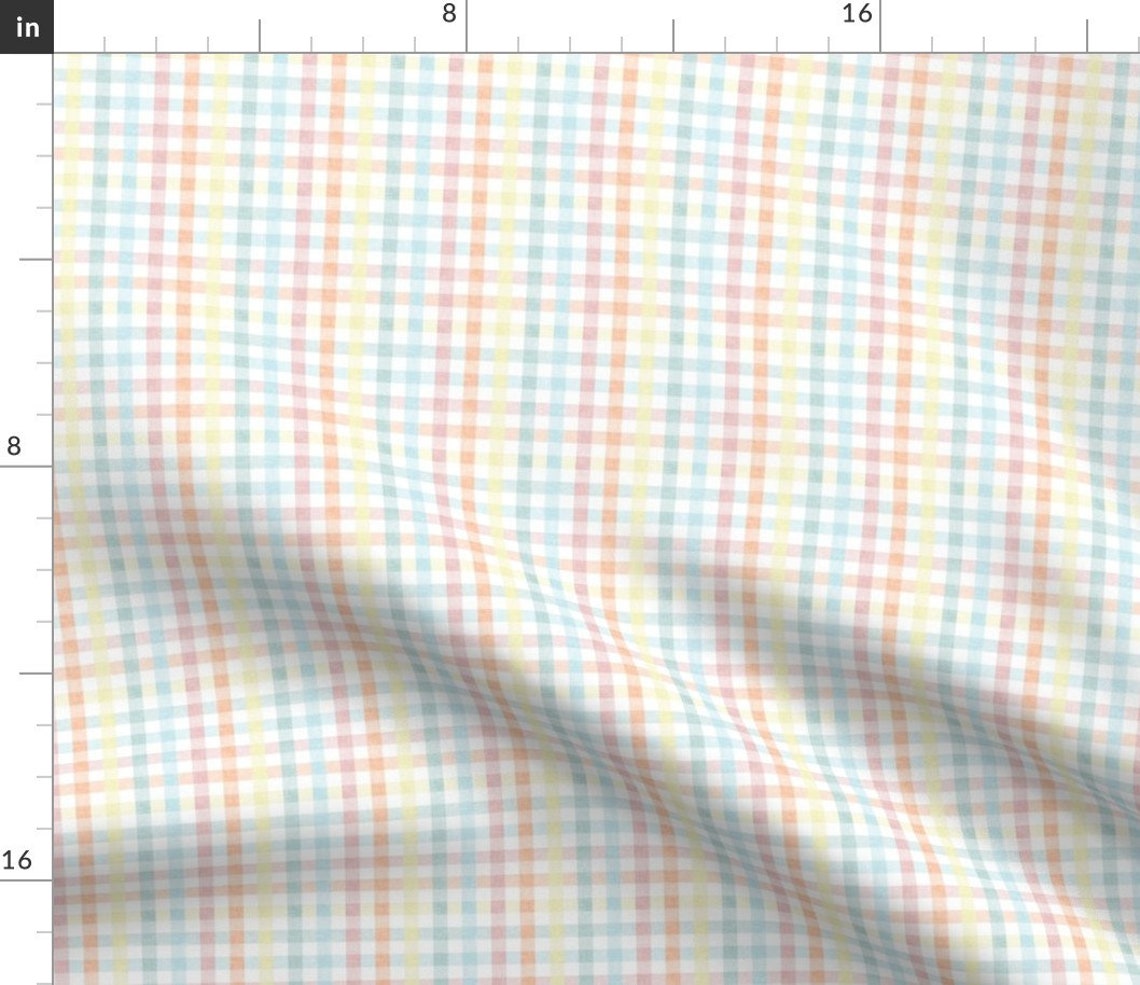 Pastel Gingham Check Fabric Small Easter Spring Plaid Pastel - Etsy