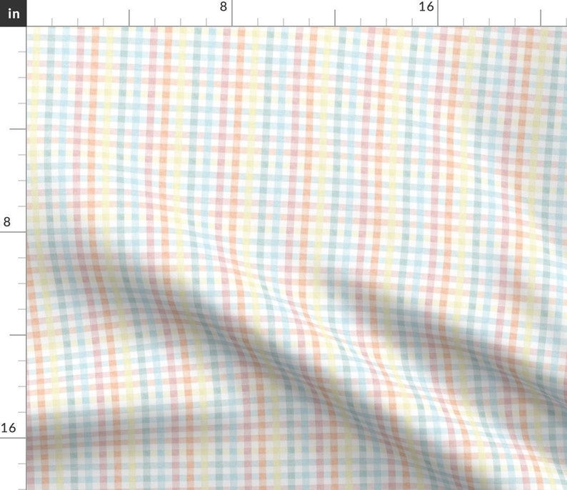 Pastel Gingham Check Fabric Small Easter Spring Plaid Pastel - Etsy