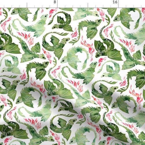 Dragon Fire Fabric by the Yard Dragons Fantasy Fabric - Etsy