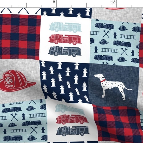 Firefighter Quilt Top Fabric Firefighter Wholecloth - Etsy