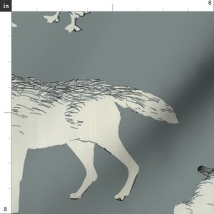 Caribou Fabric Winter Animals grey by Kate Rowley - Etsy