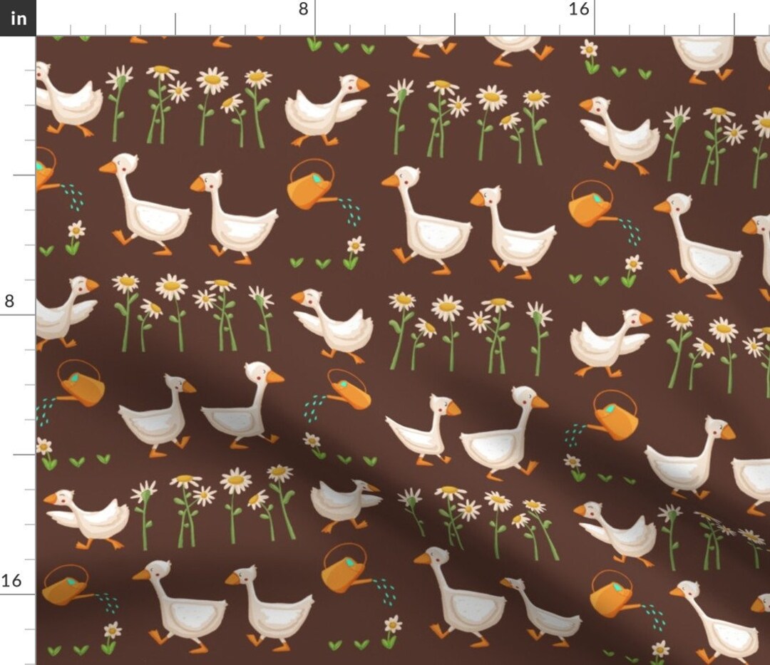 Farm Animal Fabric Goose Farm by Martamunte Goose and - Etsy