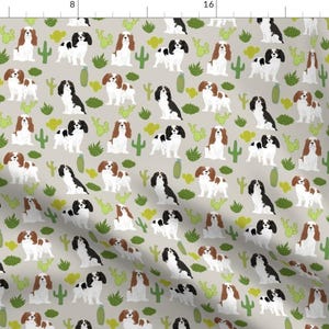Cavalier King Charles Fabric - Cavalier King Charles Spaniel Dog ...