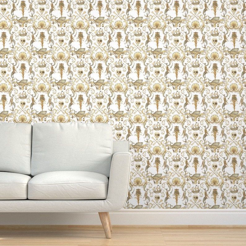 Nautical Wallpaper Custom Rococo Vintage By Ceanirminger | Etsy
