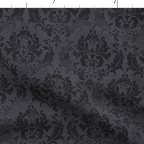 Black Damask Fabric - Etsy