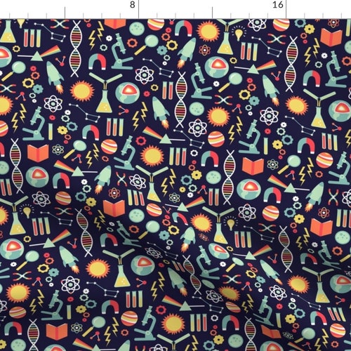Science Fabric Science Studies by Robyriker Kids Navy - Etsy