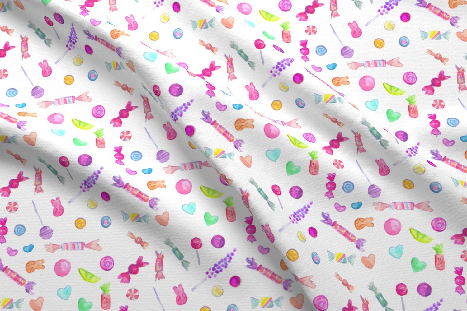 Watercolor Candy Fabric Candy By Erinanne Candy Cotton | Etsy