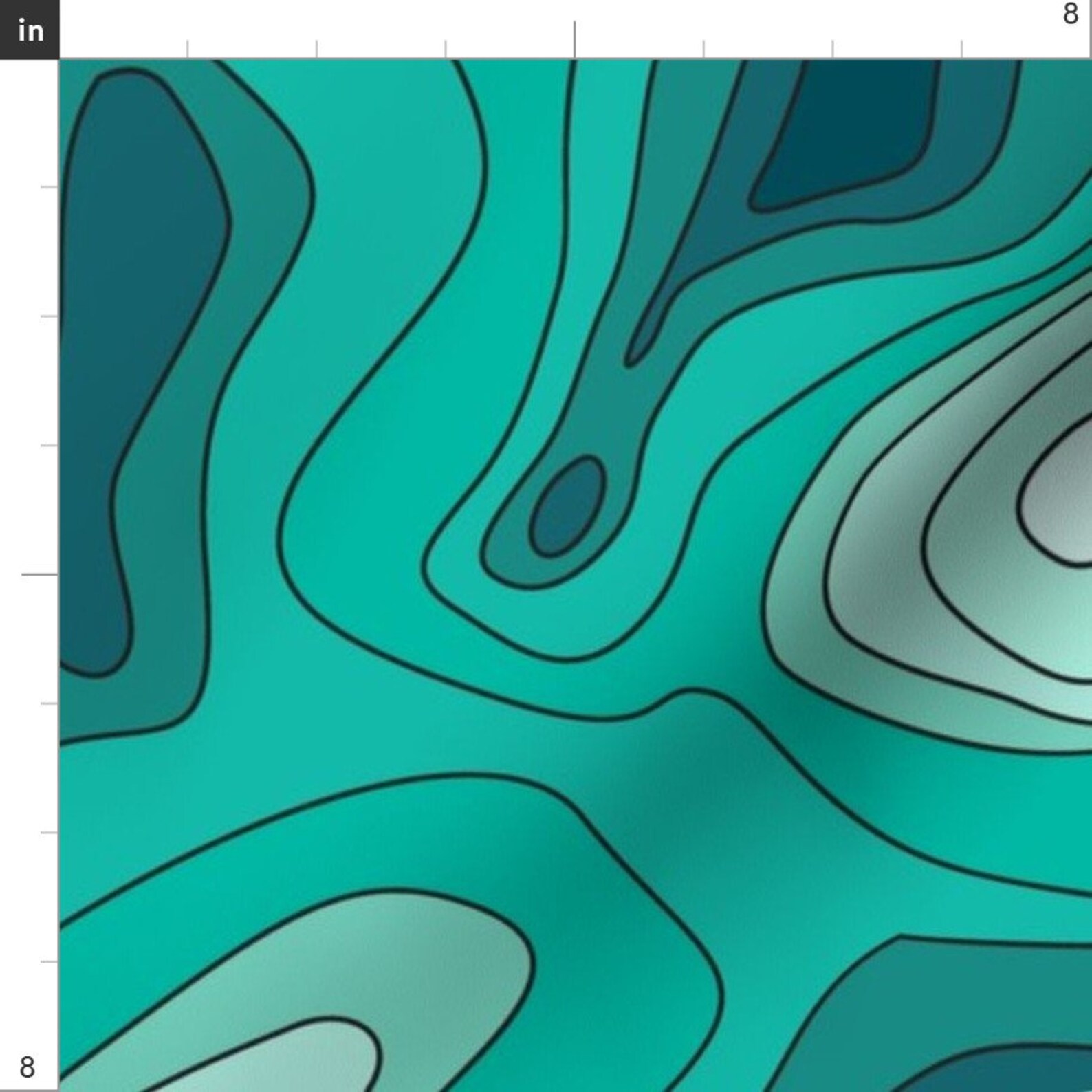 Green Topo Earth Science Fabric Ocean Depth Map by Ravynka - Etsy