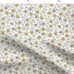 Brain Science Fabric Neurons Yellow and White by Mag-o Medical School ...